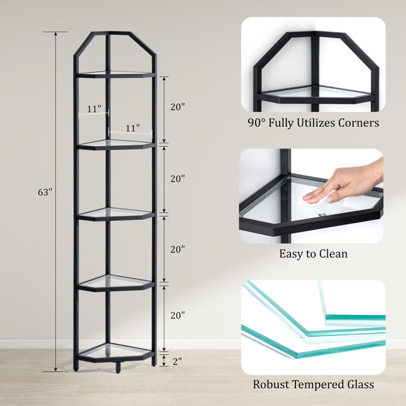 17 Stories Cubelo Corner Bookcase | Wayfair